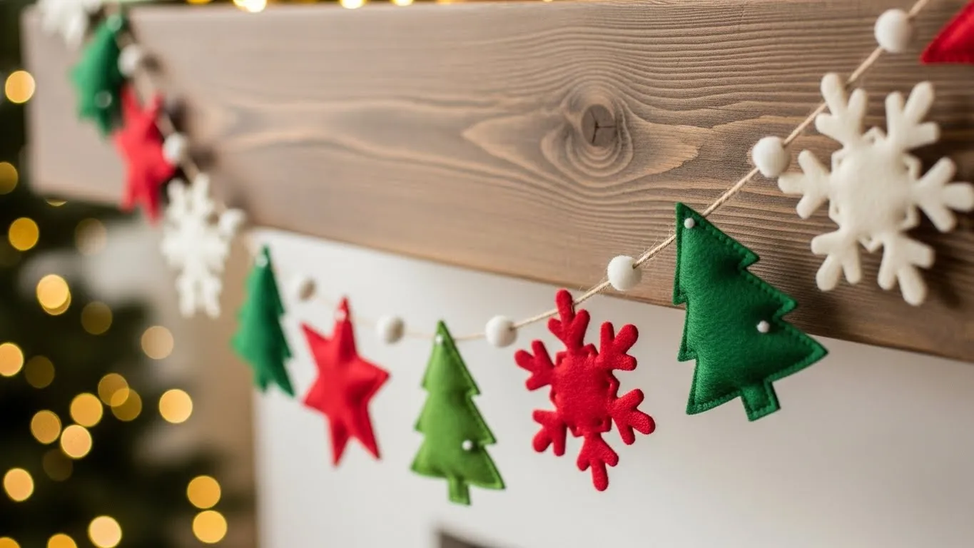 How to Make a Soft DIY Christmas Felt Garland - craftfavorite.com