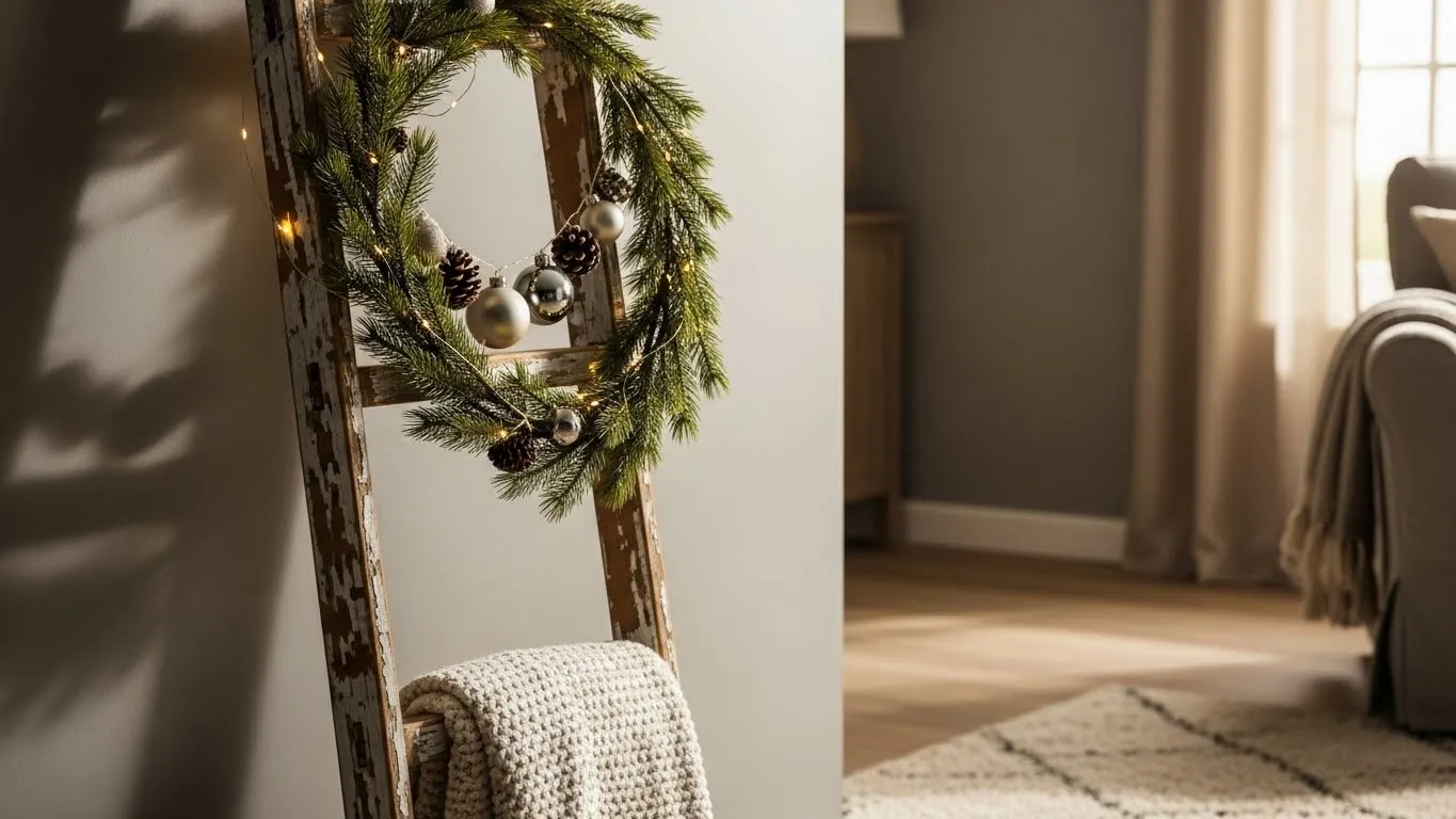 How to Style a Rustic Ladder With DIY Christmas Decor - craftfavorite.com